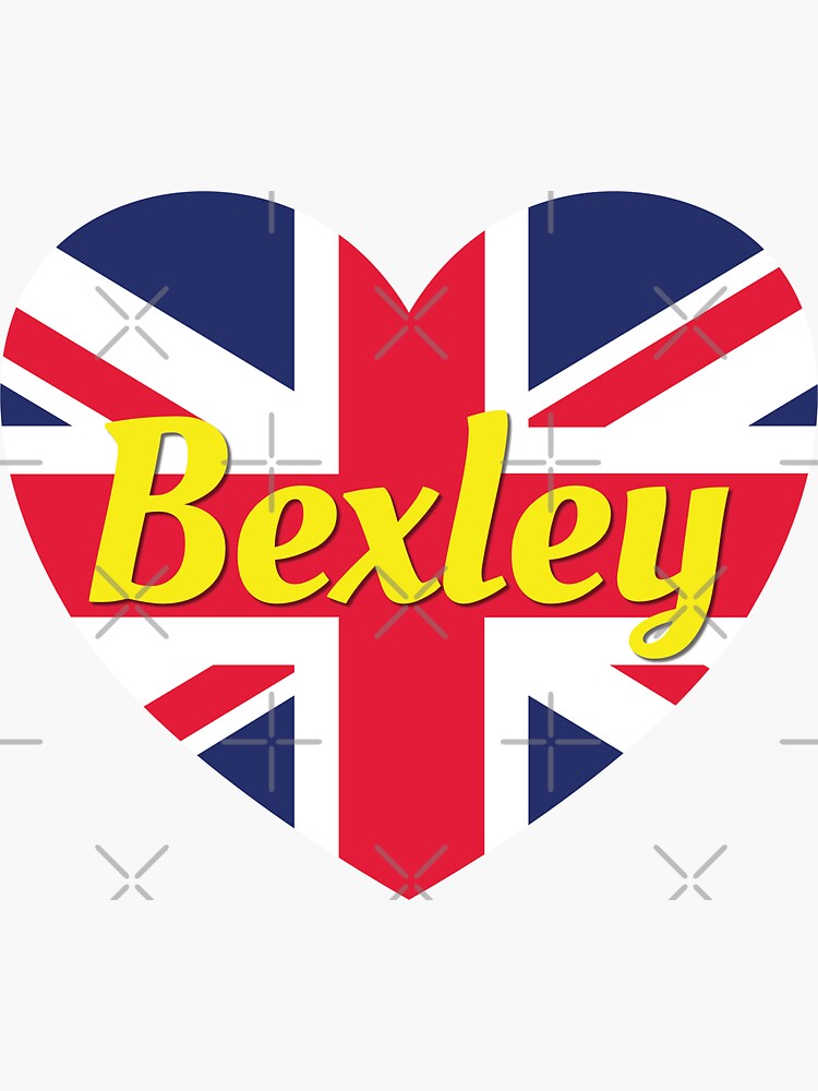 "Bexley England UK British Flag Heart (White)" Sticker for Sale by ...