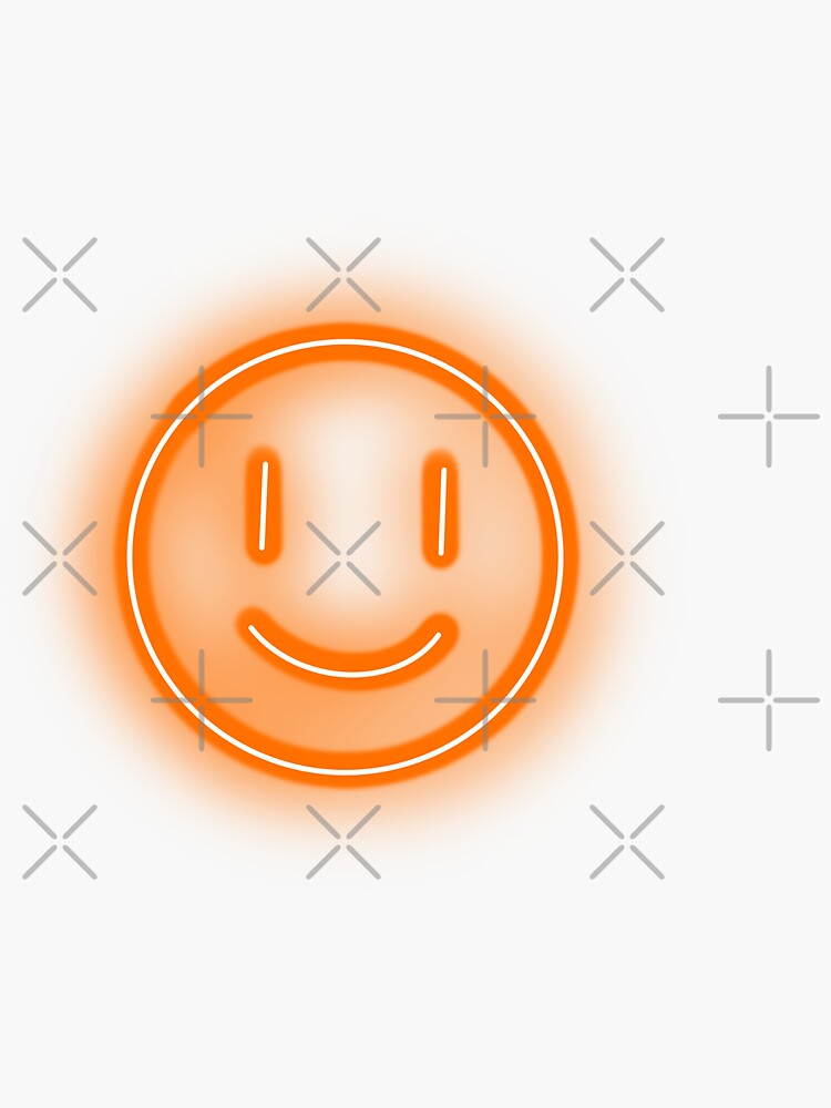 "Orange Glowing Smiley Face" Sticker for Sale by BunnyBee73 | Redbubble
