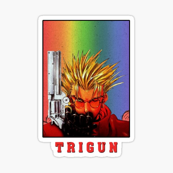 "Retro Grunge Frame Anime Poster | Trigun" Sticker for Sale by ...