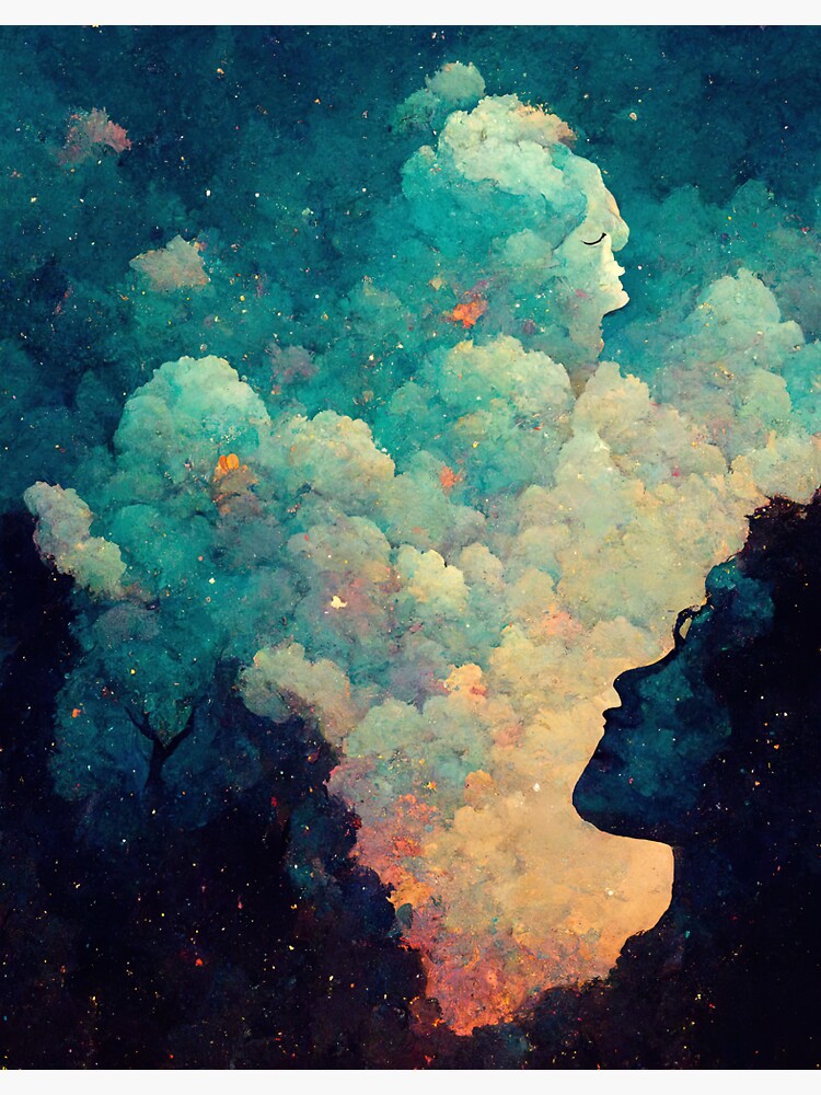 "Tree of thoughts Astral Abstract Office Art Painting" Sticker for Sale ...