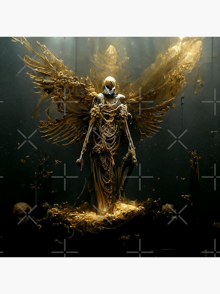 "Skeleton Angel of Death - Broken Gold Butterfly Wings" Sticker for ...