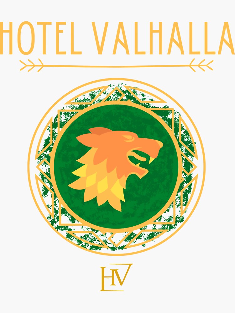 "Hotel Valhalla Standard" Sticker for Sale by Rebeccahavez | Redbubble