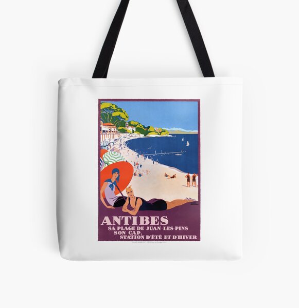 "1928 France ANTIBES French Riviera Travel Poster" Tote Bag for Sale by retrographics | Redbubble