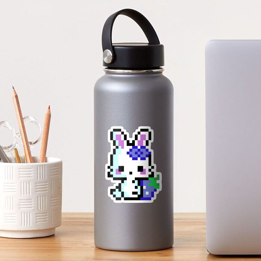 "Cute Little Pixel Blueberry Bunny Rabbit " Sticker for Sale by ...