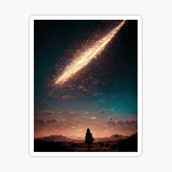 "Milky Way Galaxy Landscape" Sticker for Sale by artfulpatterns | Redbubble