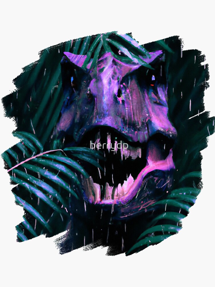 "Scary T Rex Dinosaur In Jungle Tyrannosaurus Rex" Sticker for Sale by ...