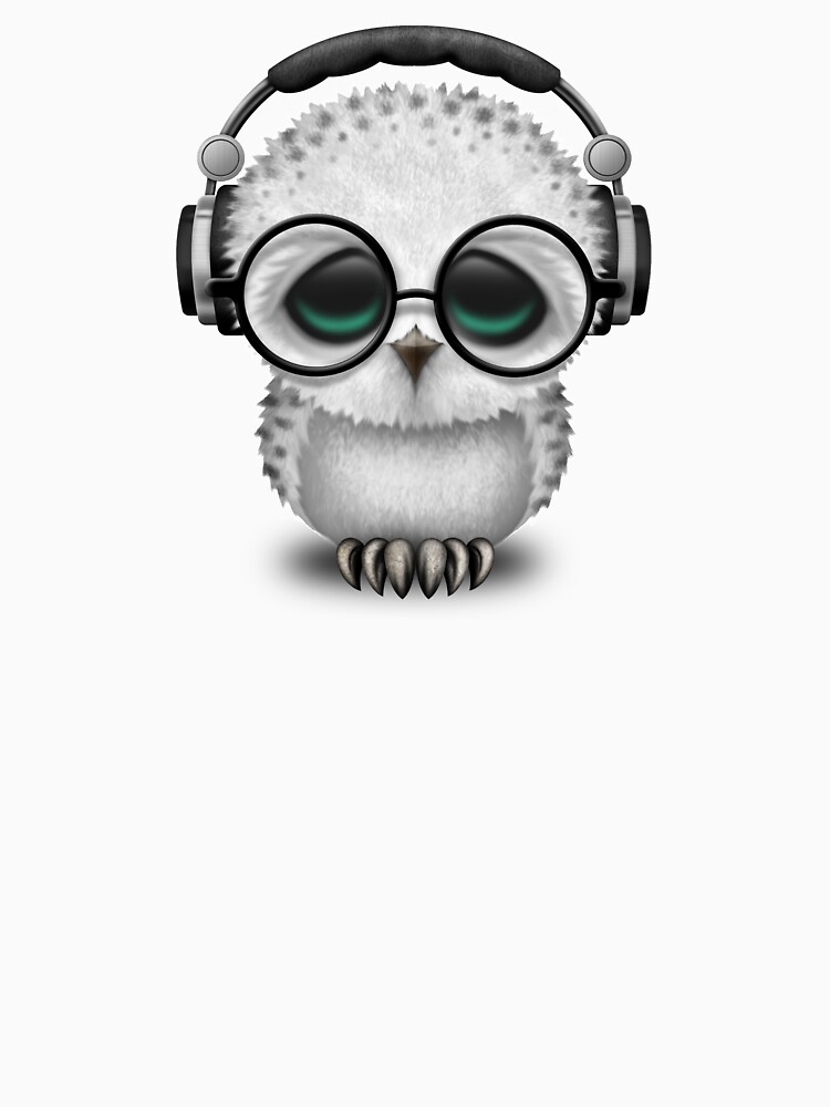 "Cute Baby Owl Dj Wearing Headphones" T-shirt for Sale by JeffBartels ...