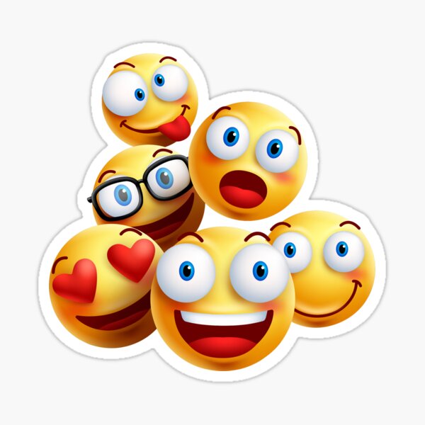"The Happy Emoji Club" Sticker for Sale by Ade-Mercury | Redbubble