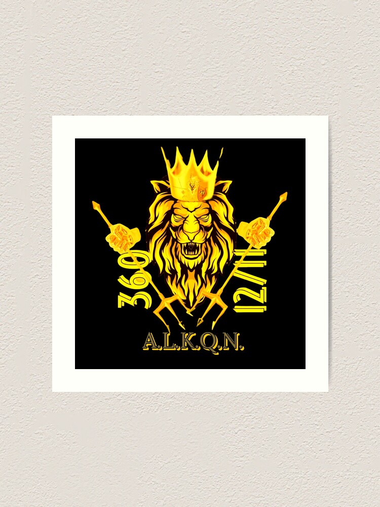 "Latin King inspired design "WARRIOR KING LION WITH FORKS" Gold color ...