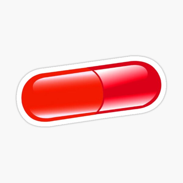 "RED PILL " Sticker for Sale by PubbyChanda | Redbubble