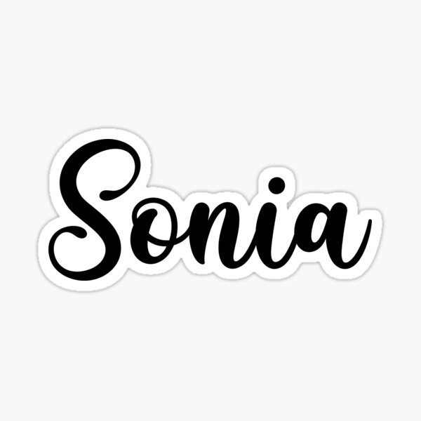 "Sonia Name - Handwritten Calligraphy" Sticker for Sale by YelenaStore ...