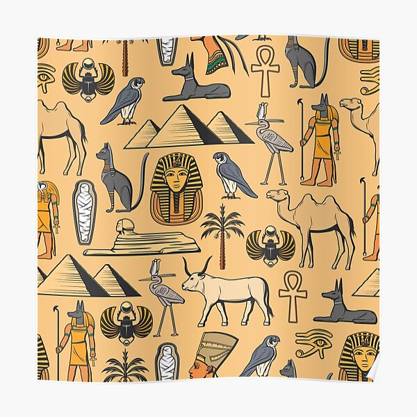 "Ancient Egypt Hieroglyphics of Ancient Civilization" Poster for Sale ...
