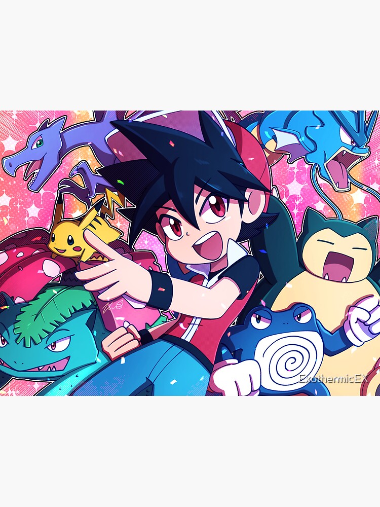"Pokespe Red's Team" Sticker for Sale by ExothermicEX | Redbubble