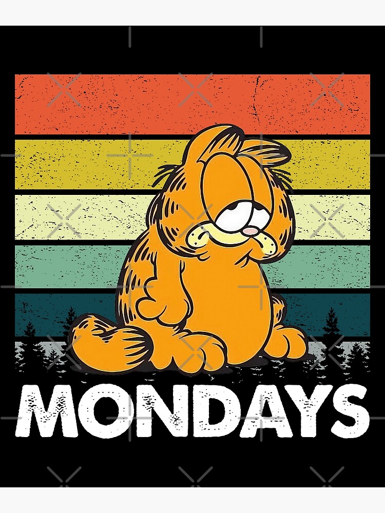 "Garfield The Cat Mondays Retro Sunset" Poster for Sale by ...
