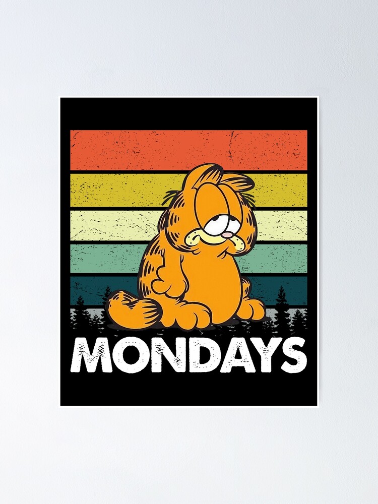 "Garfield The Cat Mondays Retro Sunset" Poster for Sale by ...