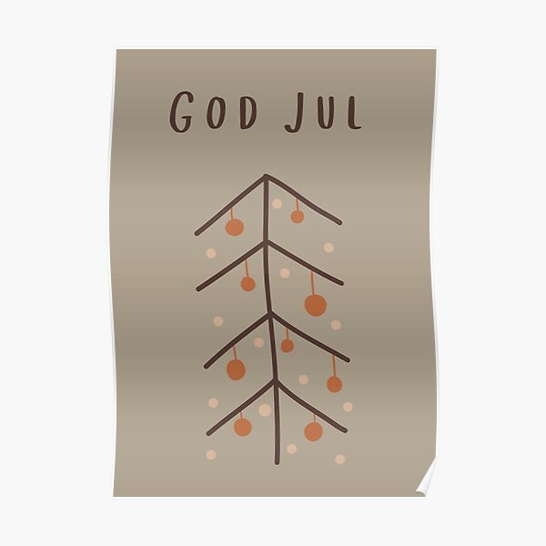 "God Jul (julkort) Swedish Christmas tree Scandinavian minimalist ...