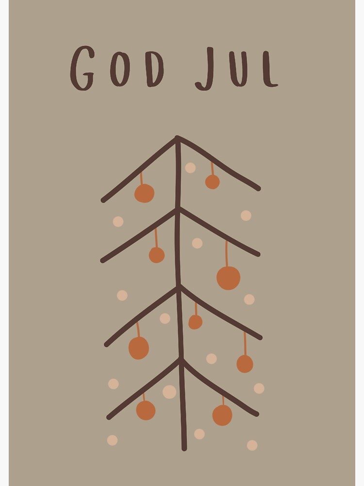 "God Jul (julkort) Swedish Christmas tree Scandinavian minimalist ...