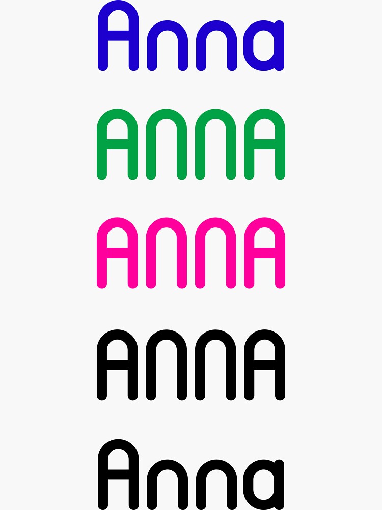 "Anna" Sticker for Sale by PODdezaine | Redbubble