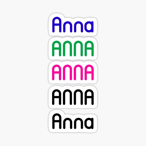 "Anna" Sticker for Sale by PODdezaine | Redbubble