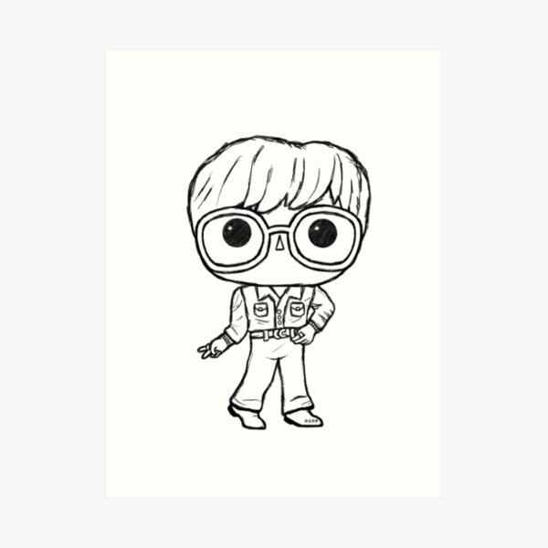 "BTS J-Hope Dynamite (outline)" Art Print for Sale by mymikrokosmos ...