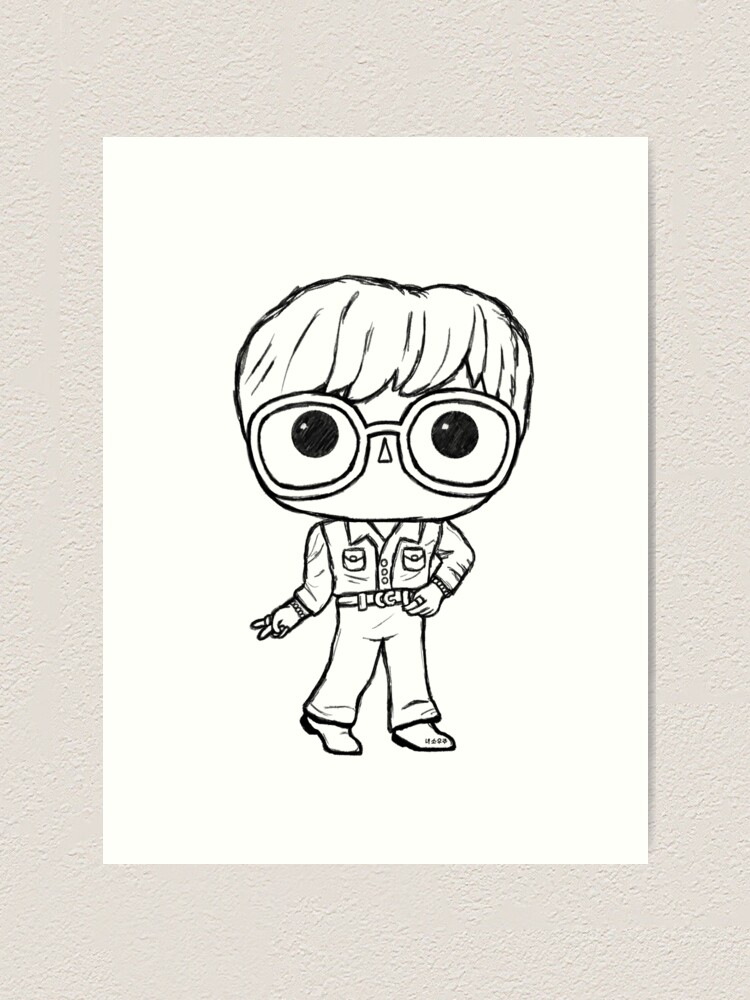 "BTS J-Hope Dynamite (outline)" Art Print for Sale by mymikrokosmos ...
