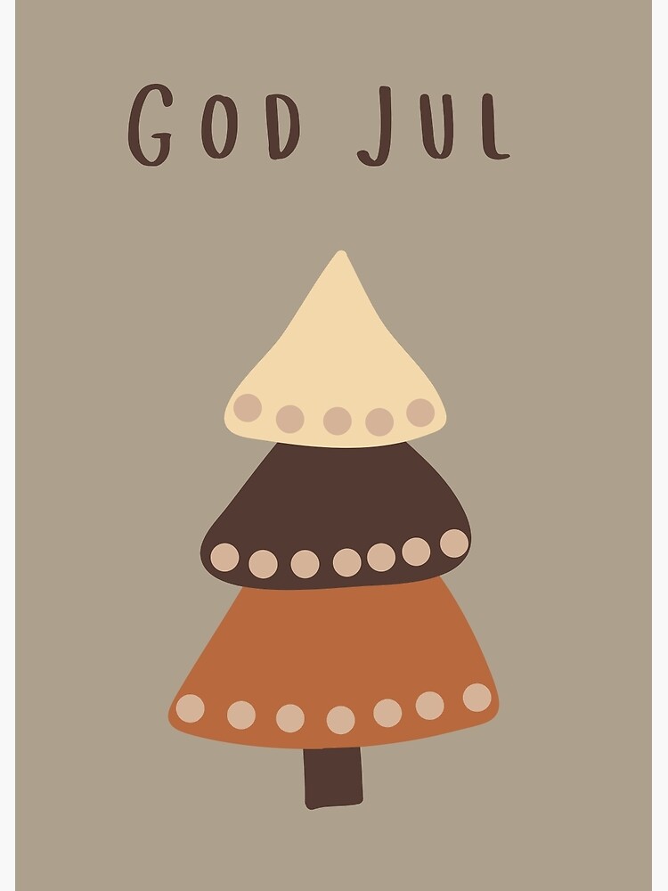 "God Jul (julkort) Swedish Christmas Scandinavian design " Poster for ...