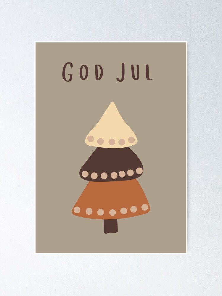 "God Jul (julkort) Swedish Christmas Scandinavian design " Poster for ...