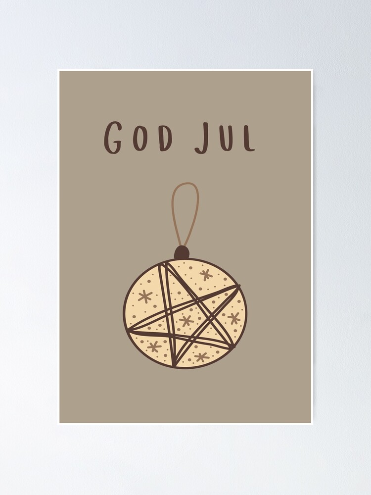 "God Jul (julkort) Swedish Christmas Scandinavian design " Poster for ...