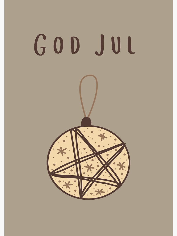 "God Jul (julkort) Swedish Christmas Scandinavian design " Sticker for ...