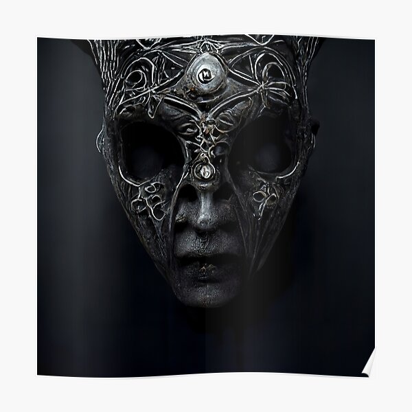 "A Necromancer Mask with Intricate Metalworks Details" Poster for Sale ...