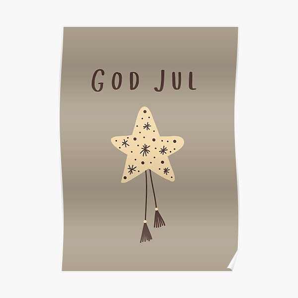 "God Jul (julkort) Swedish Christmas Nordic Christmas star " Poster for ...
