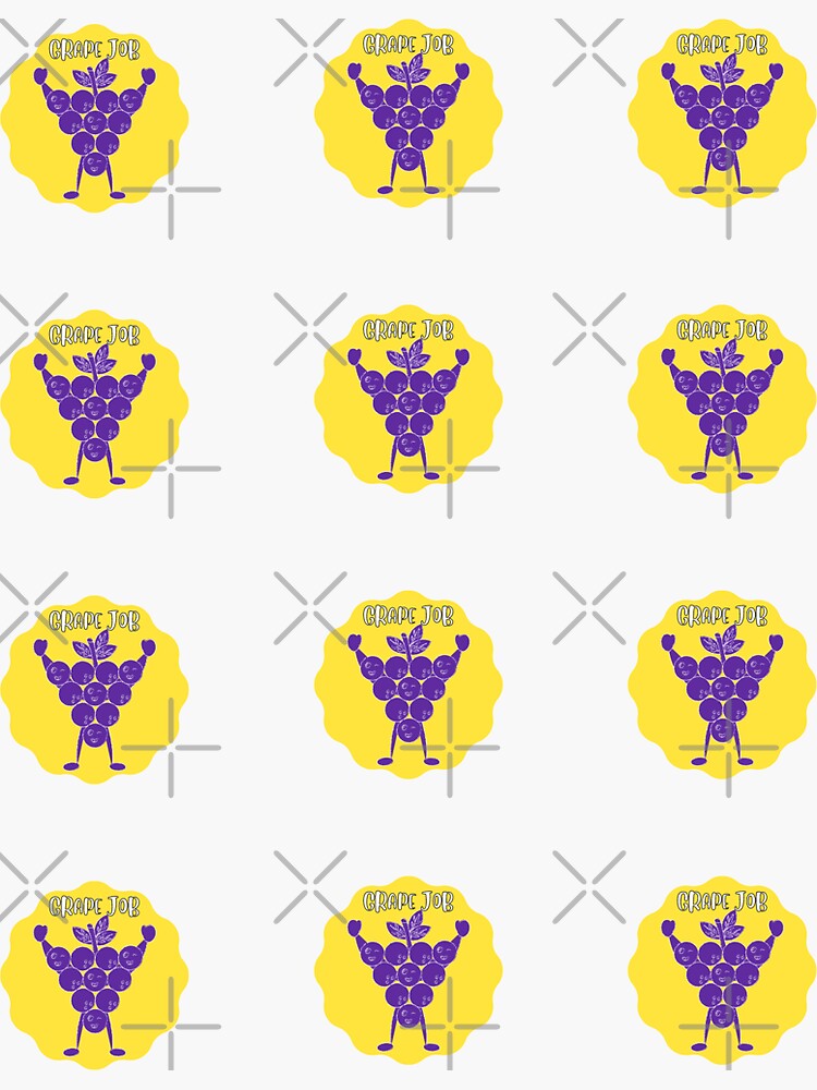 "Grape Great Job Funny Cute Food Teacher Reward" Sticker for Sale by ...