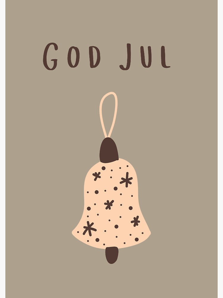 "God Jul (julkort) Swedish Christmas Nordic Scandinavian bell " Sticker ...