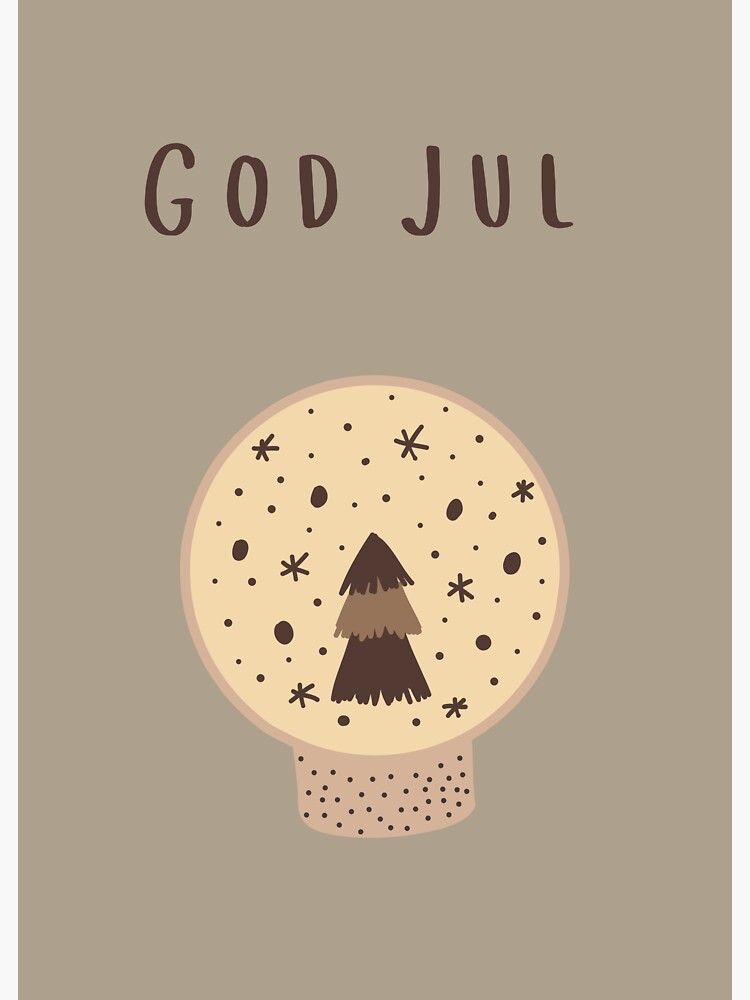"God Jul (julkort) Swedish Christmas Nordic Scandinavian tree snow ...