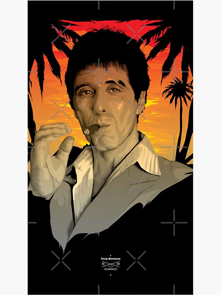 "Men Women Scarface Tony Montana Awesome For Music Fans" Sticker for ...