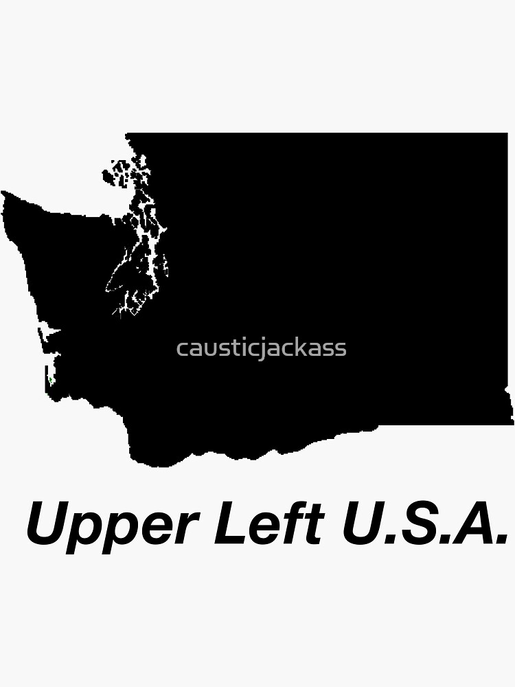 "Upper Left USA" Sticker by causticjackass | Redbubble