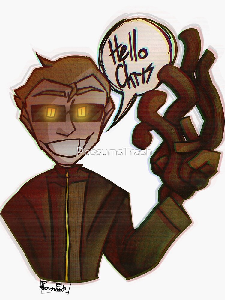"Hello Chris" Sticker for Sale by PossumsTrash | Redbubble