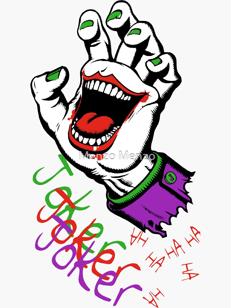 "joker ha ha ha hand mouth laugh " Sticker for Sale by melcharafEddine ...