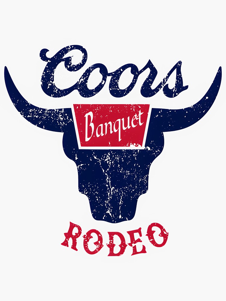 "Coors Banquet Rodeo Logo Distressed" Sticker for Sale by sarffixwan ...