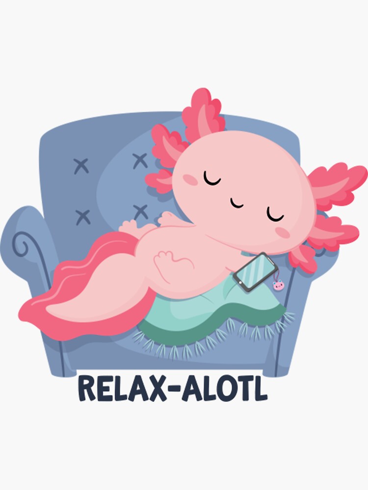 "Funny Axolotl Chill With The Krill" Sticker for Sale by SamuelFranz ...