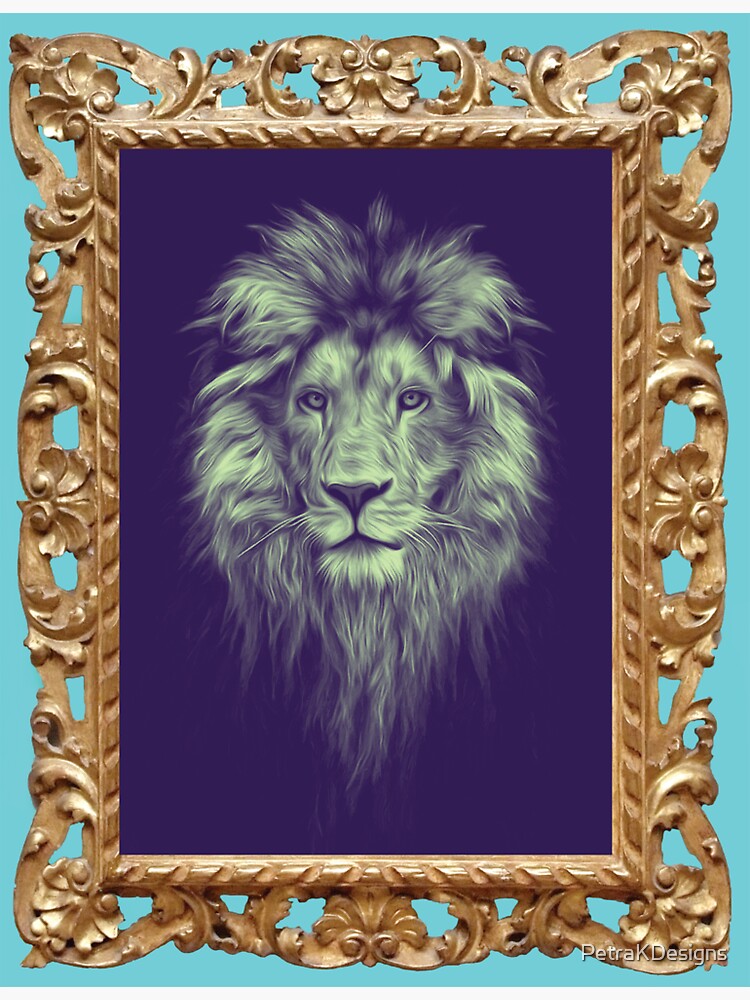 "Petra's Golden Lion - Turquoise" Sticker for Sale by PetraKDesigns ...