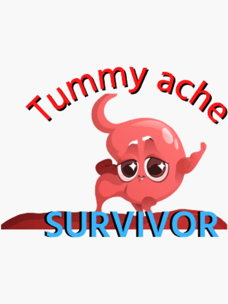 "Vintage Tummy Ache Survivor Stomachache IBS Funny Women " Sticker for ...
