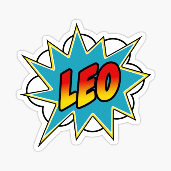 "Boys Leo Name Comic Book Superhero" Sticker for Sale by Rixta82 ...