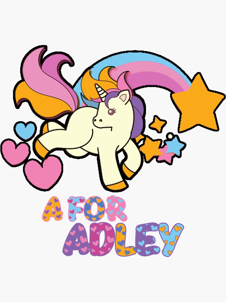 "kawai girl a for adley unicorns kids cartoons57" Sticker for Sale by ...