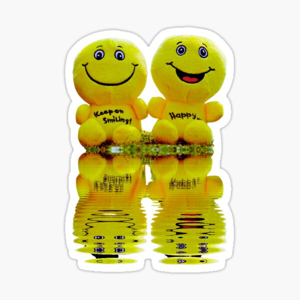 "Smiley Laugh Riverbank Reflection" Sticker for Sale by Gotees101 ...