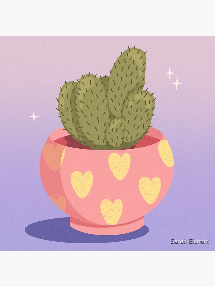"Y2K Danish Pastel Cactus Plant Pot" Poster for Sale by SaEIllustration ...
