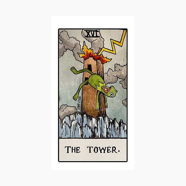 "The Tower Kermit falling tarot card" Photographic Print for Sale by ...