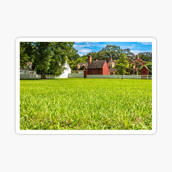 "Colonial homes on a park" Sticker for Sale by StewieStrout | Redbubble