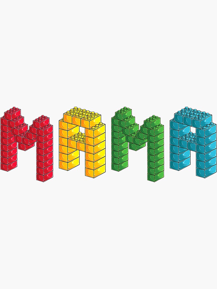 "Mama Brick Master Builder Building Blocks family matching" Sticker for ...