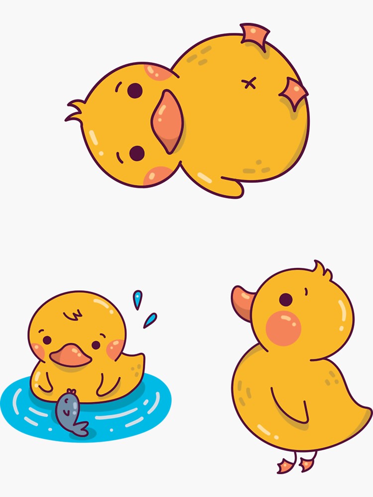 "Ducks Doing Cute Things Sticker Pack Sticker" Sticker for Sale by ...